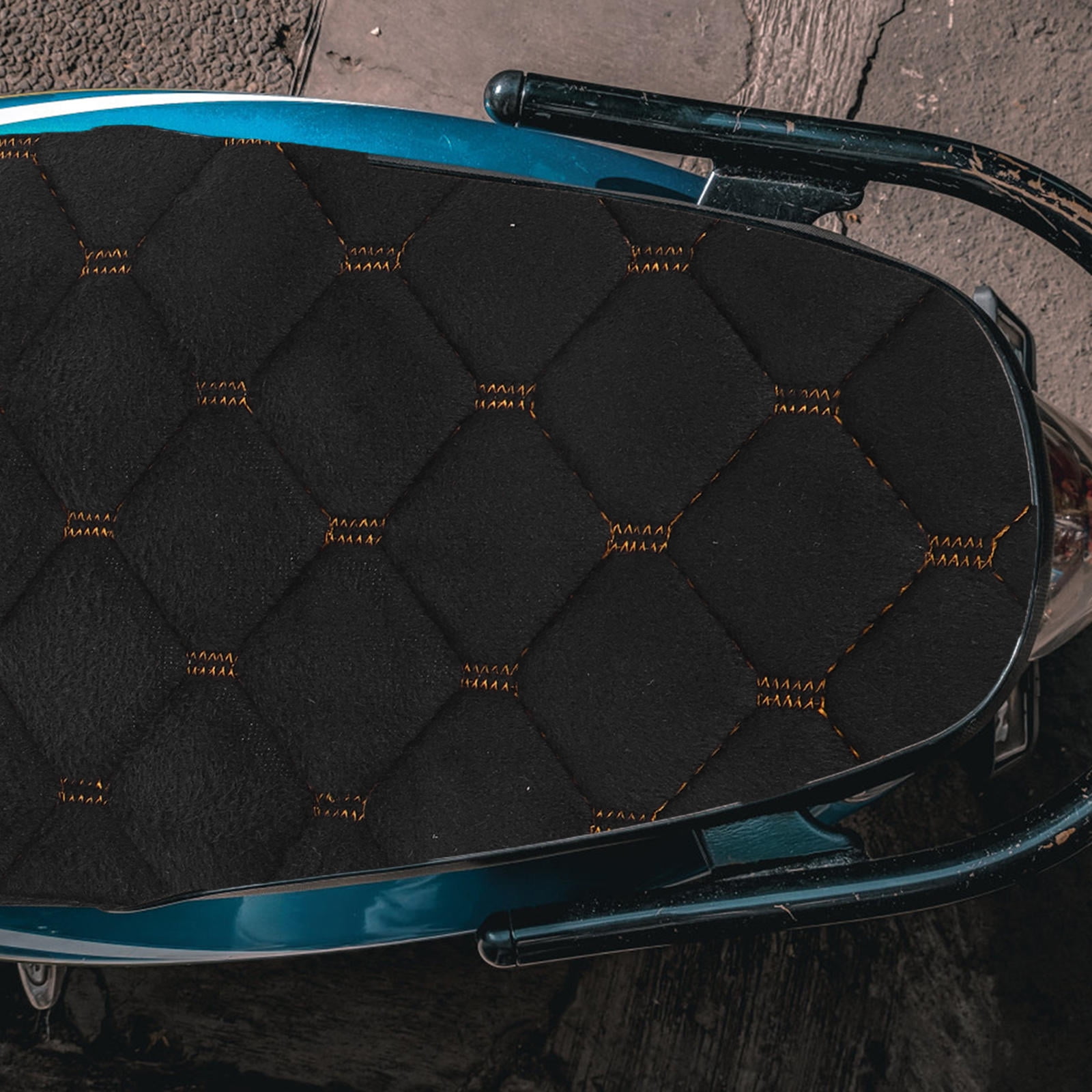BESTYASH Black Plush Motorcycle Scooter Seat Cover Universal Cushion ...