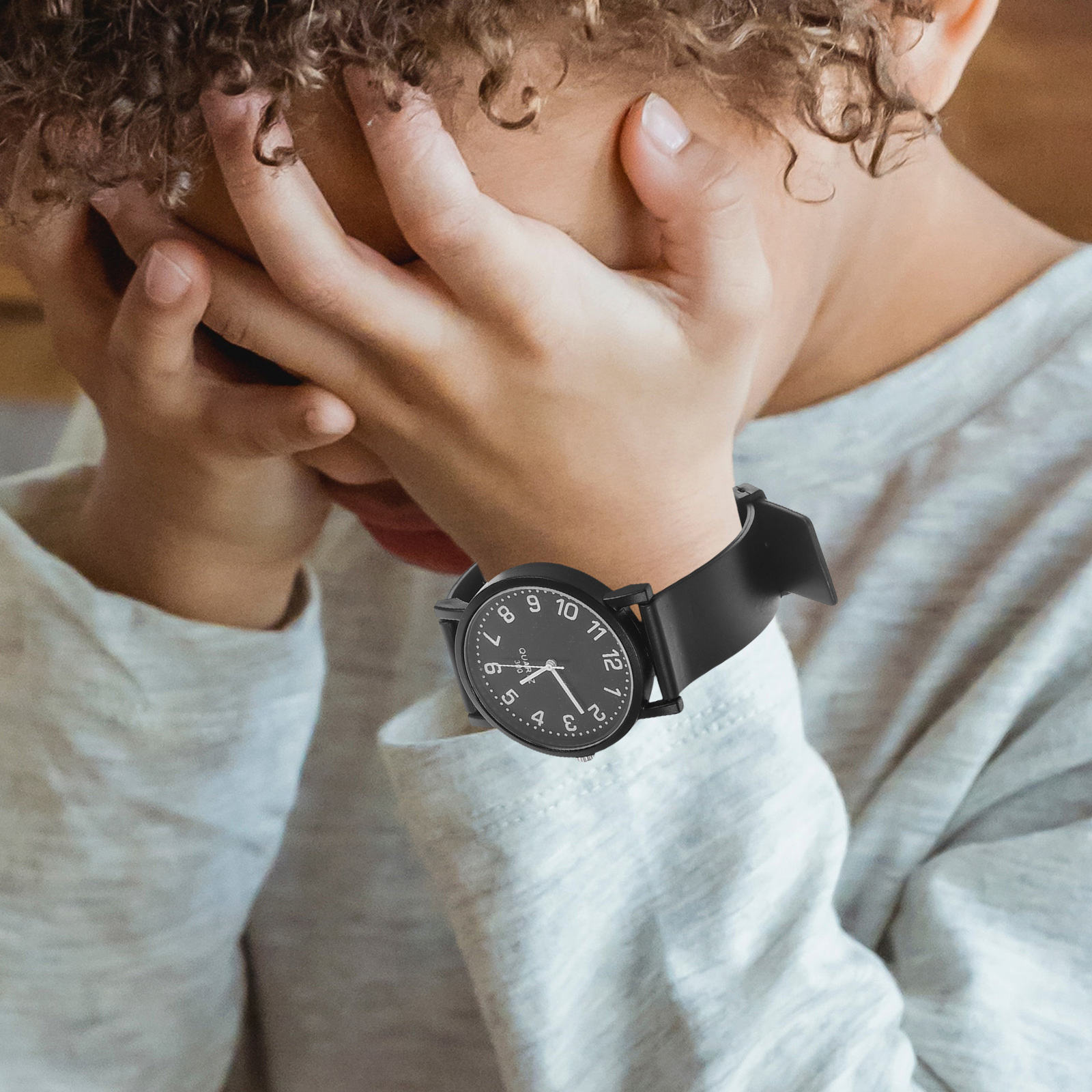 BESTYASH Black Silicone Band Student Wrist Watch with Clear Number ...