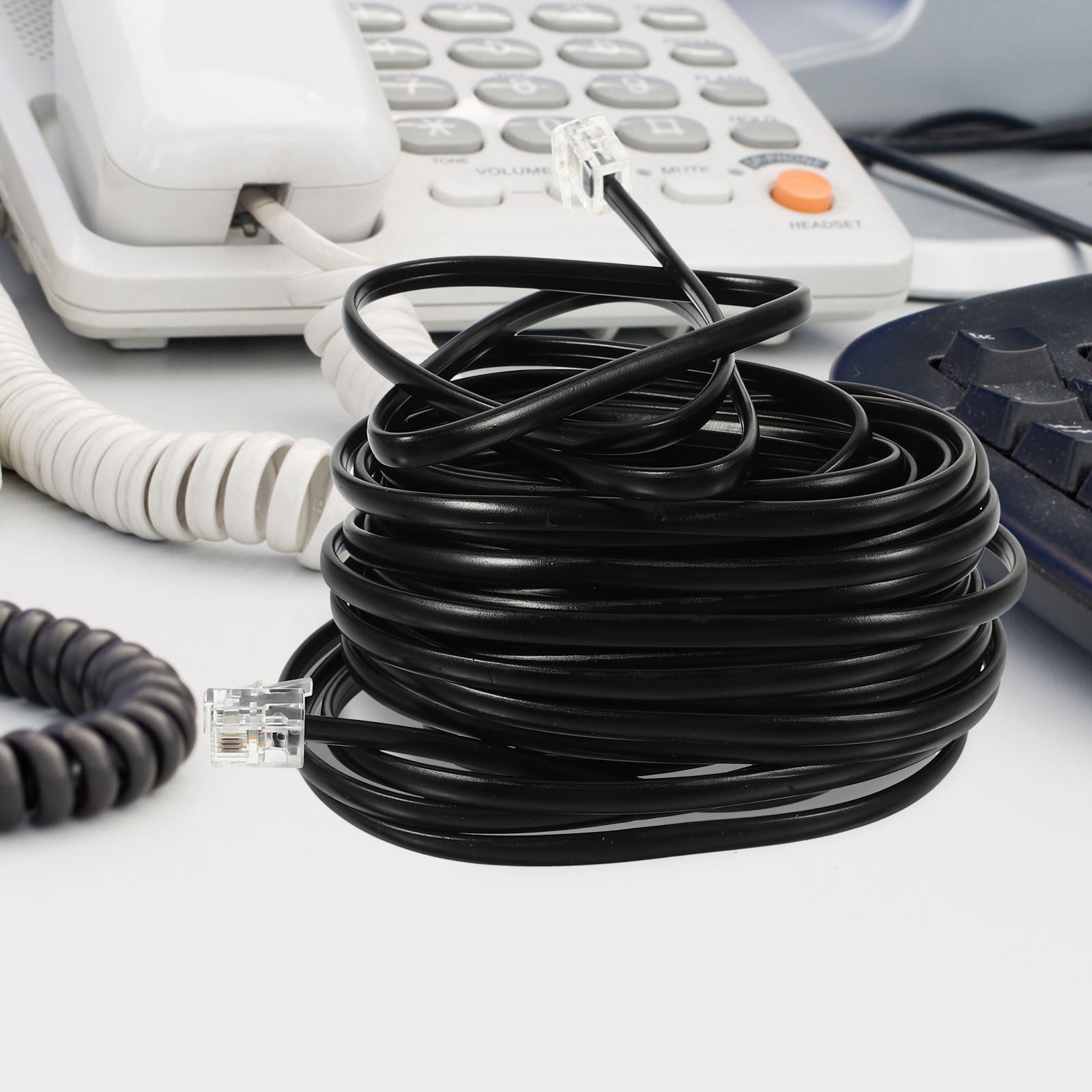 BESTYASH Black Telephone Cord for Landlines with Sturdy Material and ...