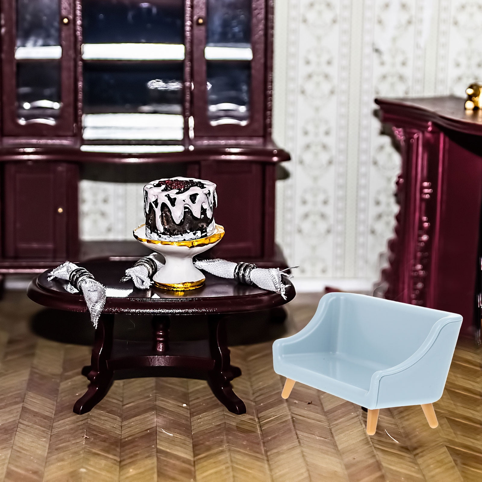 BESTYASH Miniature Sofa Model Blue Plastic 1Pack - Walmart.com