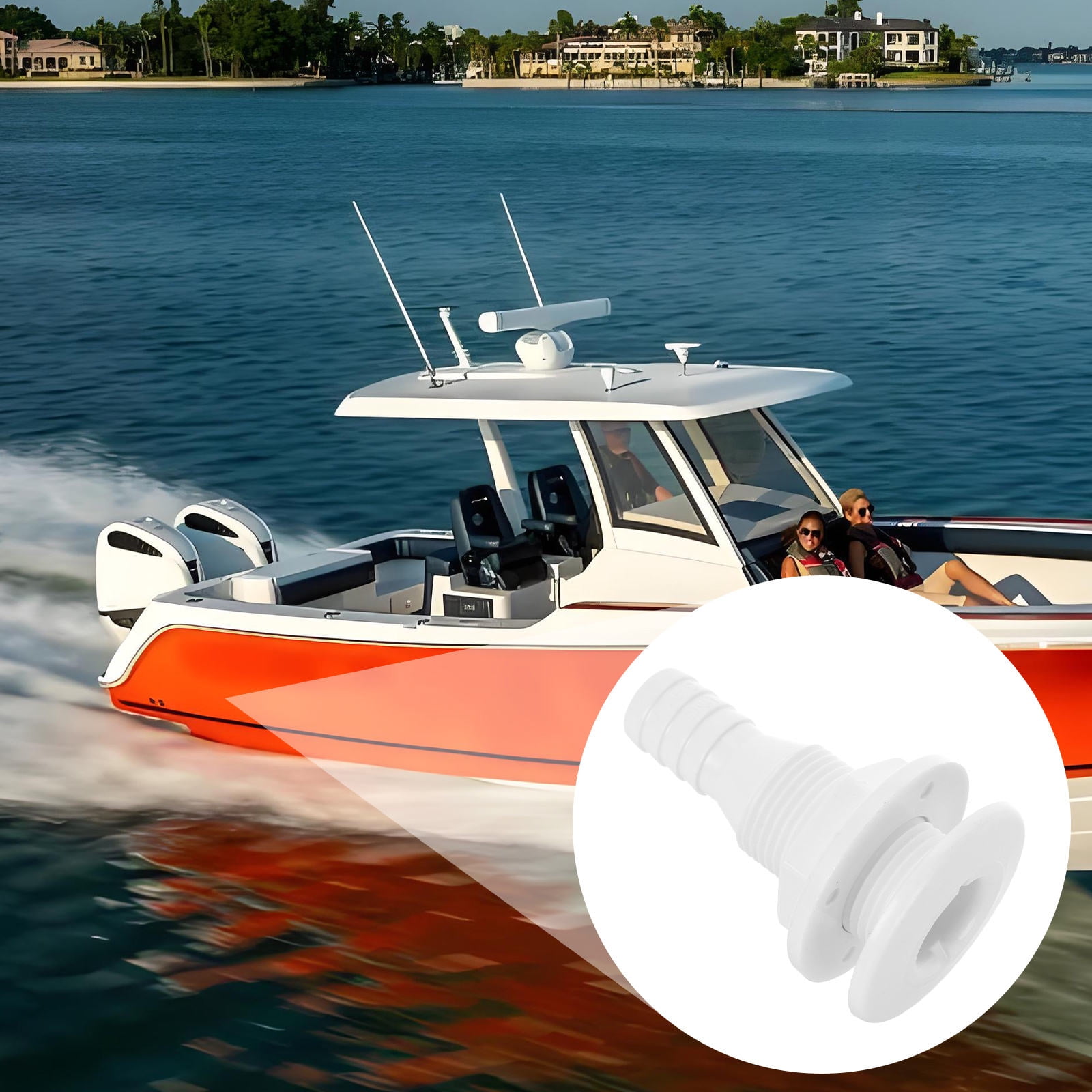 BESTYASH Boat and Rv Sewage Outlet White ABS Connector for Efficient ...