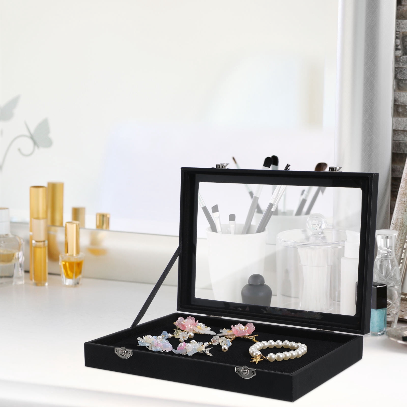 BESTYASH Brooch Pin Display Case Pins Display Case Black Transparent ...