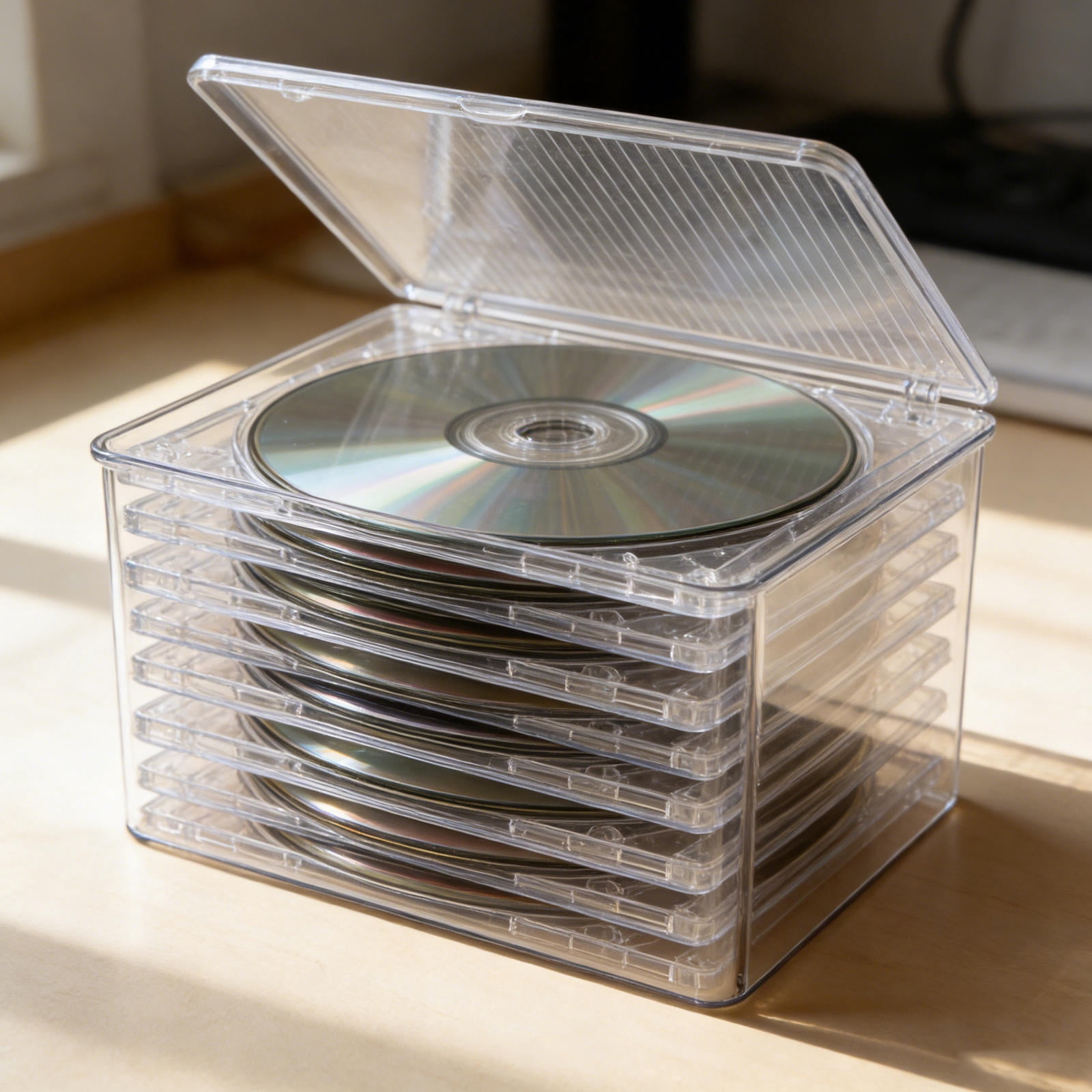 BESTYASH Cd Storage Organizer Box Transparent with Large Capacity for ...