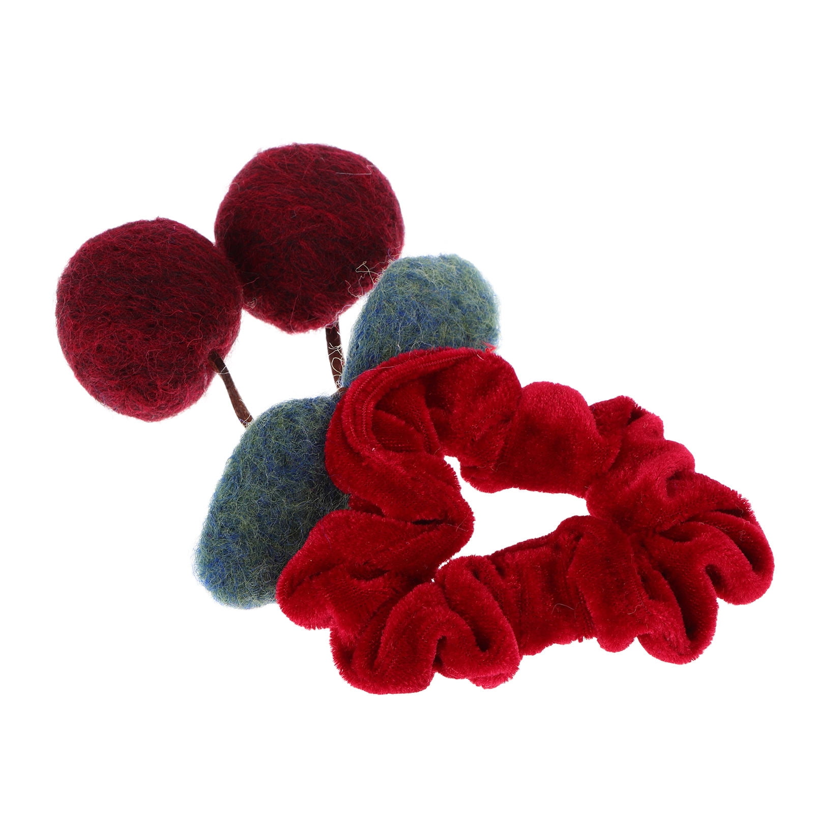 BESTYASH Sweet Style Cherry Hair Accessory Red Scrunchy for Autumn and ...