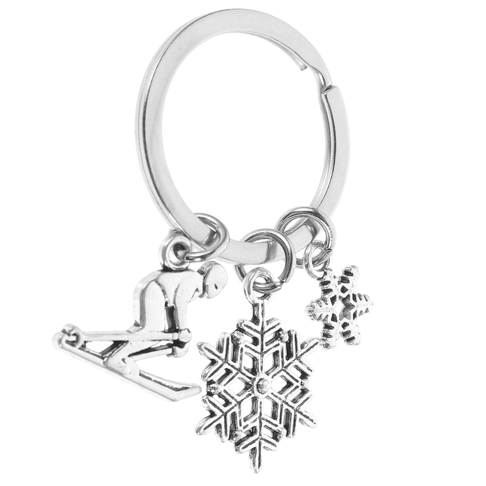 BESTYASH Chic Metal Snowflake Pendant Keychain for Handbag Car Bag ...