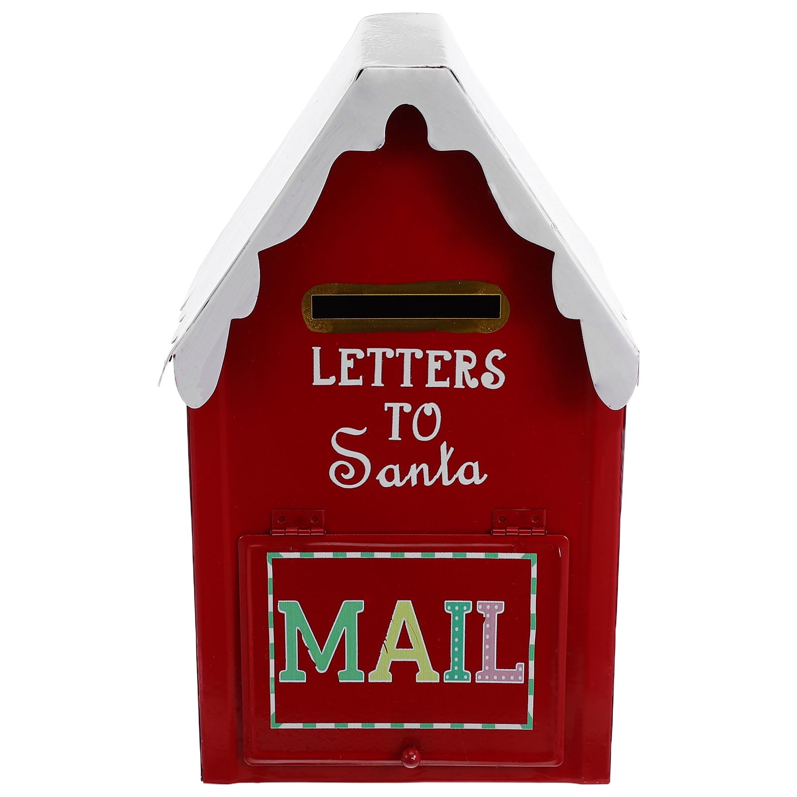 BESTYASH Christmas Santa Mailbox Red Metal Letter Box for Home Party ...