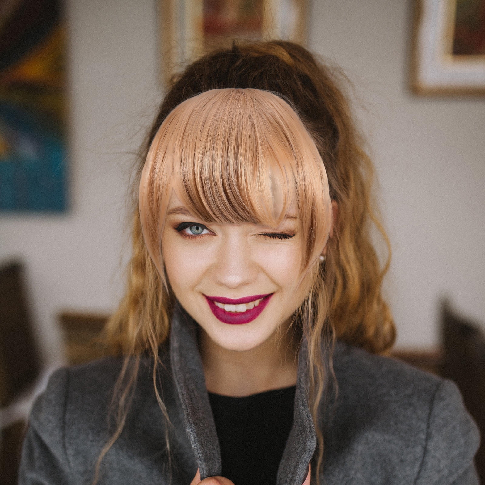 BESTYASH Clip In Bangs Extensions Hair Volume Addition Matte High ...