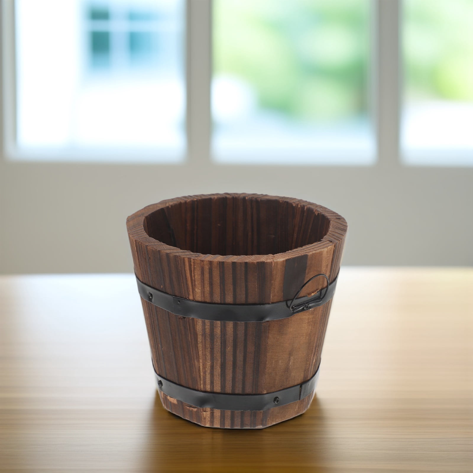 BESTYASH Coffee Wood Plant Pot Barrel Planter Multipurpose Durable ...