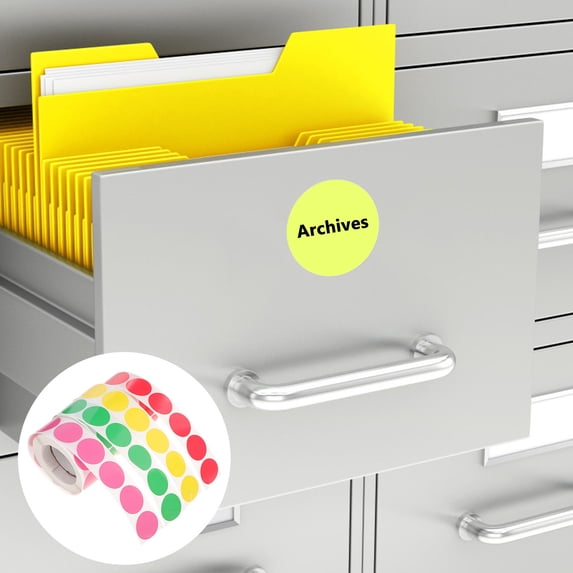 BESTYASH Colored Dot Stickers, Round Adhesive Labels for Office ...
