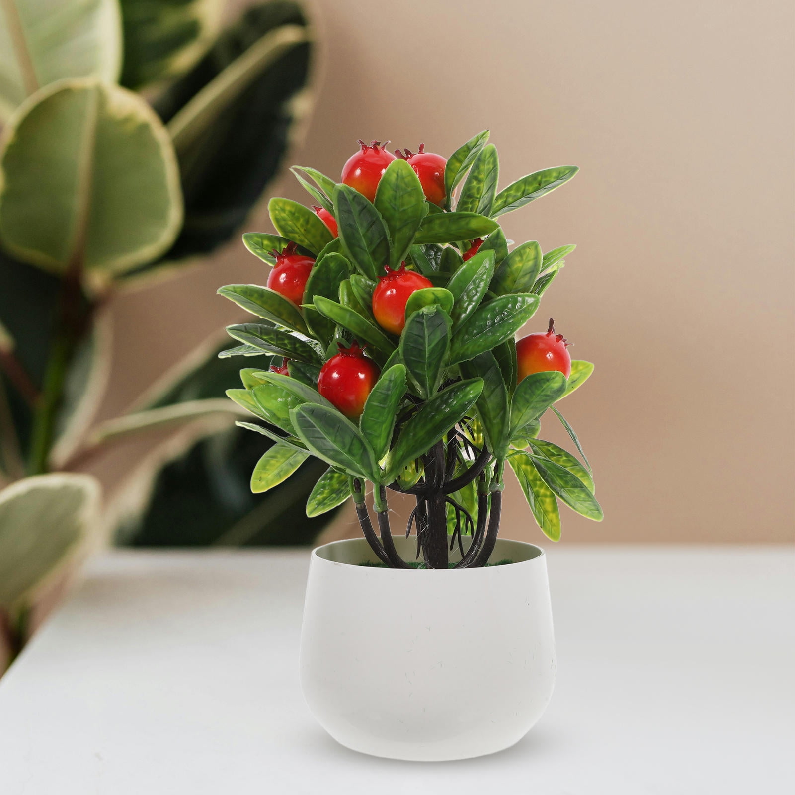 BESTYASH Compact Multi Color Artificial Bonsai Tree with Fake Fruit ...