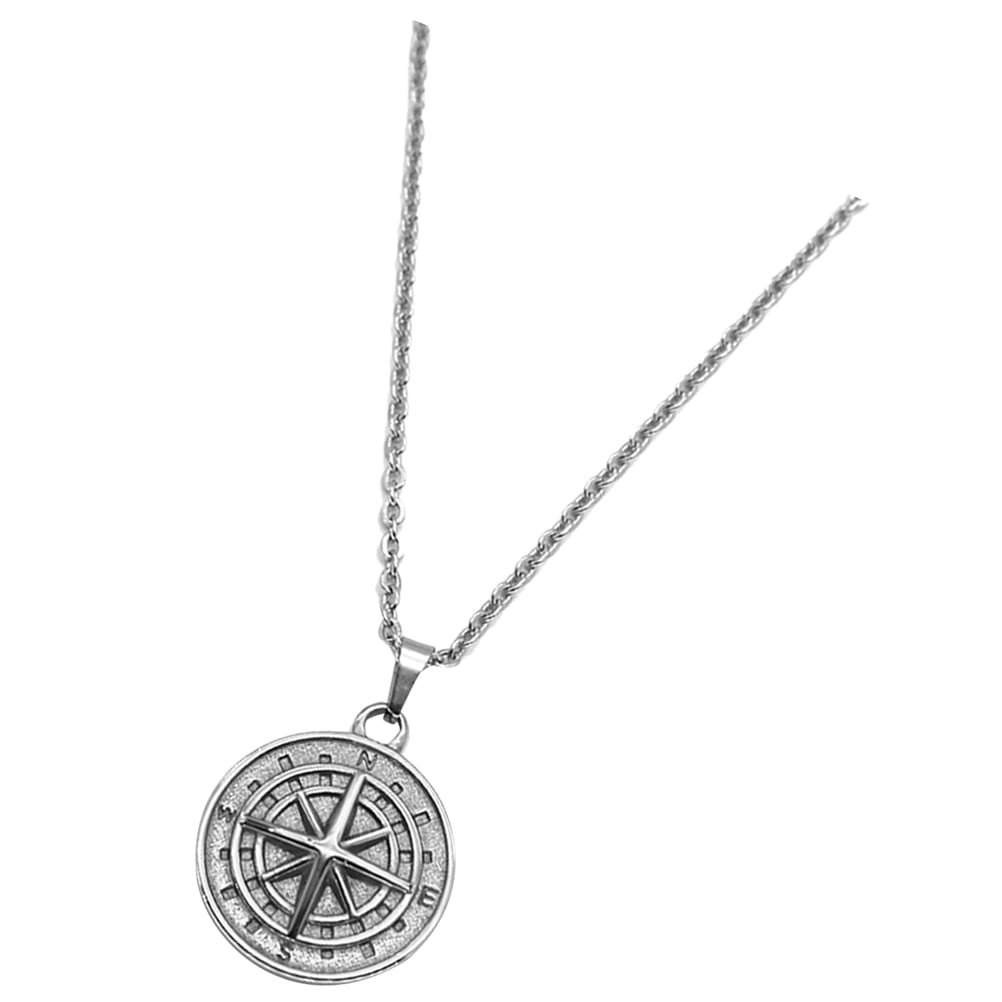 BESTYASH Compass Pendant Necklace Metal Choker Hip Hop Neck Jewelry ...