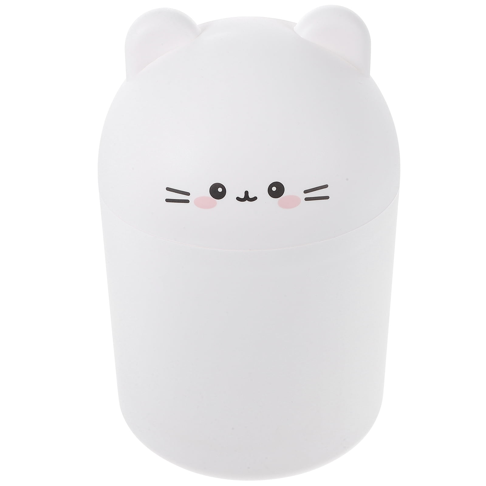 BESTYASH Convenient White Trash Bin for Daily Use with Adorable Desktop ...