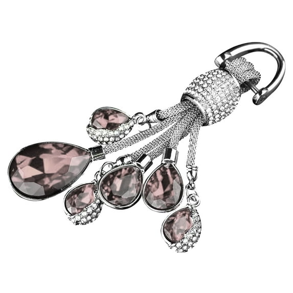 BESTYASH Creative Rhinestone Crystal Keyring Key Decoration Silver ...