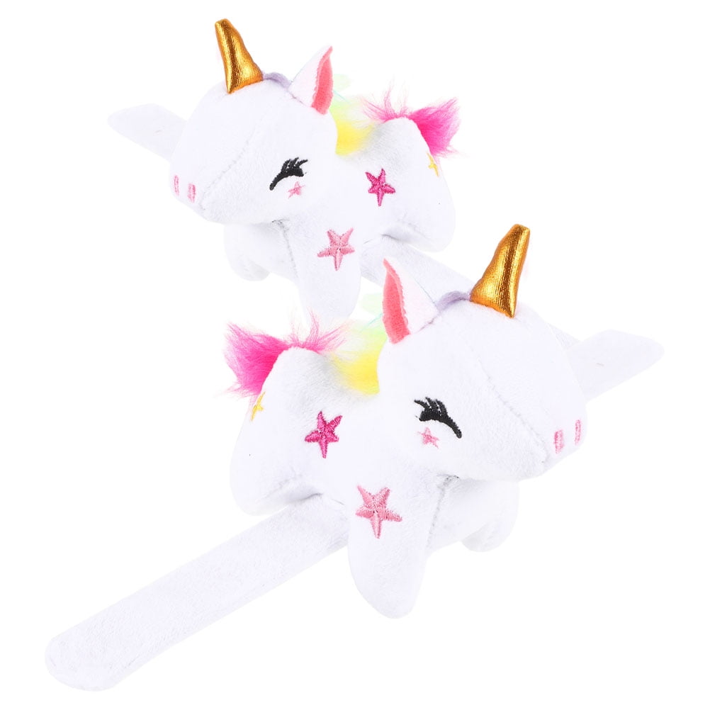 BESTYASH Cute Unicorn Slap Bracelets Plush Animal Bands for Decor White Color Portable and ...