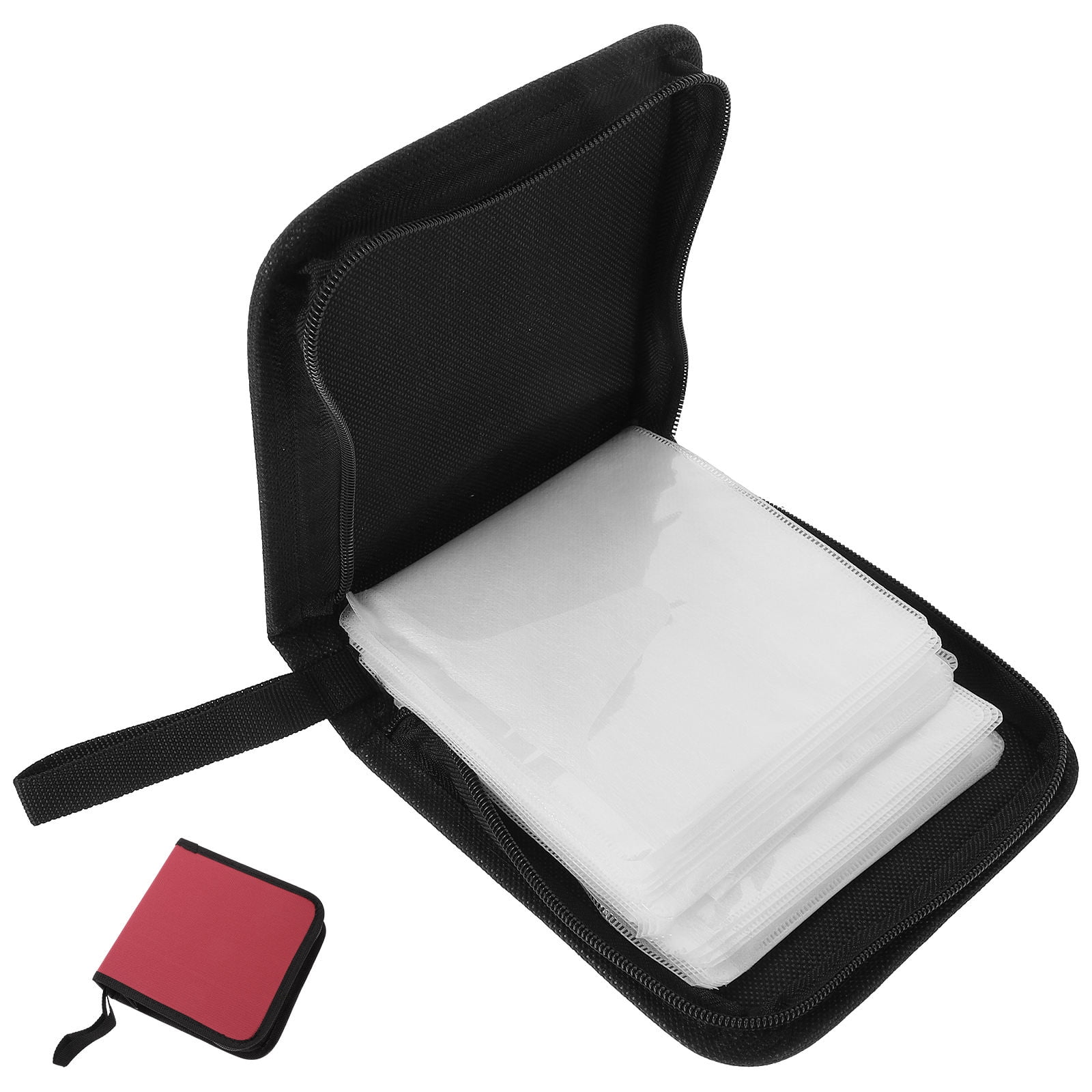 BESTYASH Portable Dark Red Oxford Cloth Cd Storage Bag Reusable Disc ...