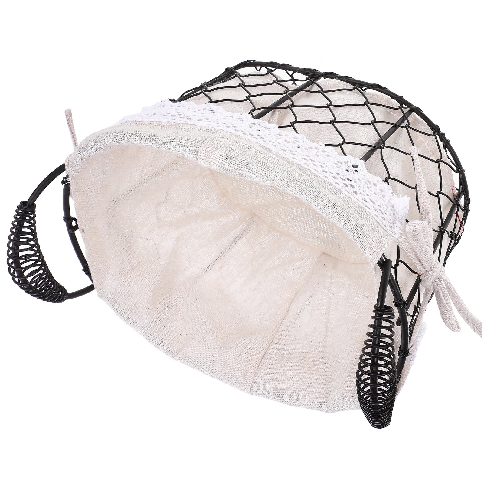 BESTYASH Decorative Iron Wire Basket with Cotton Cloth Lining for Fruit ...