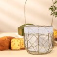 BESTYASH Decorative Iron Wire Basket with Removable Lace Lining for ...
