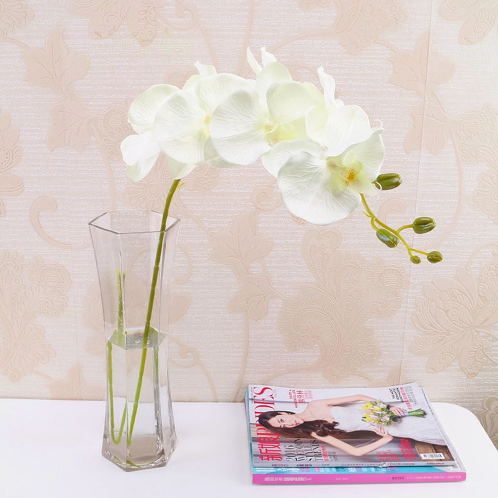BESTYASH Decorative White Artificial Orchid Flowers Made of Silk for ...