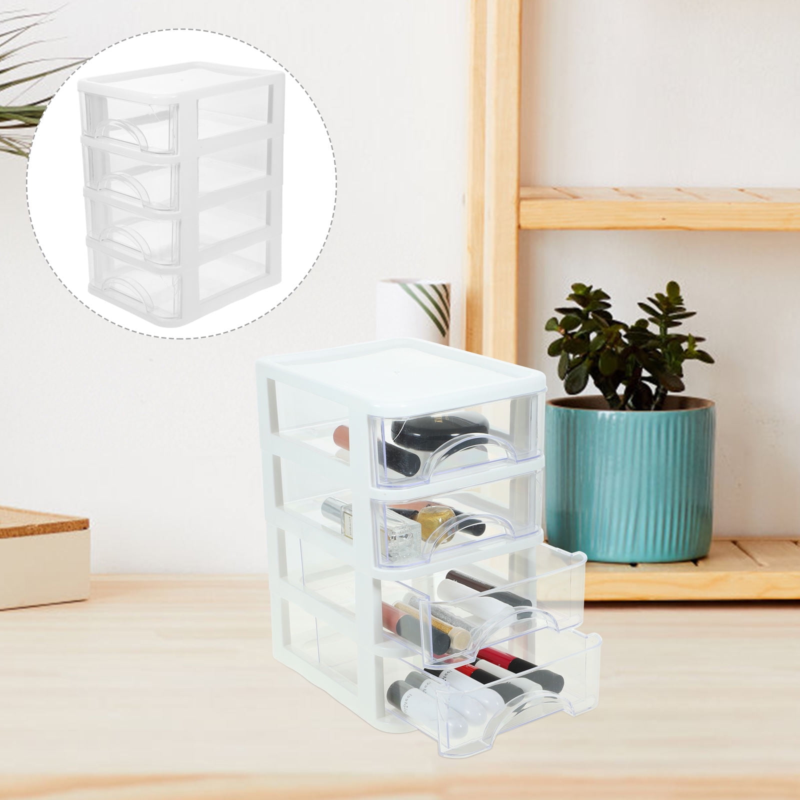 BESTYASH Desk Storage Box for General Users with Drawer Structure White ...
