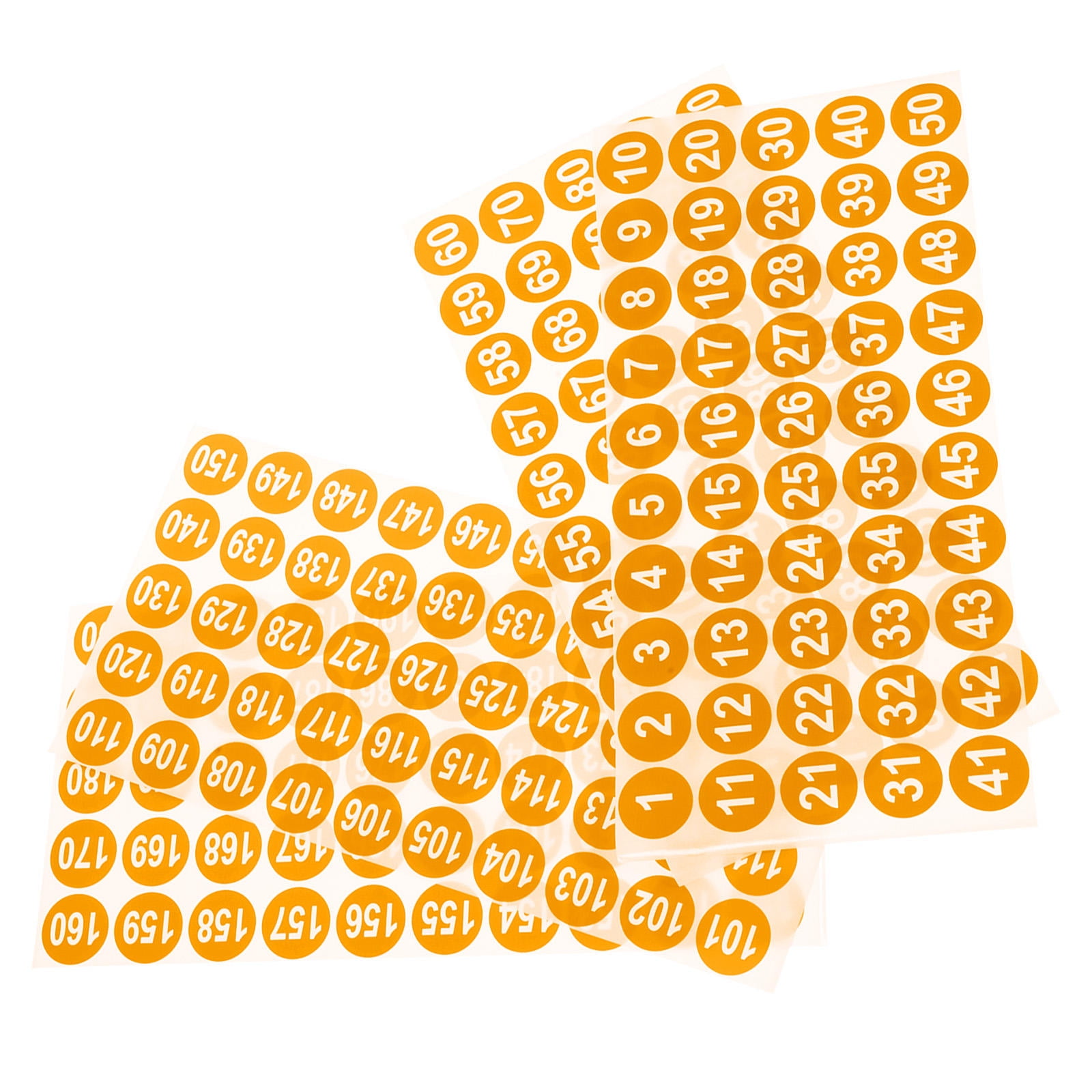 BESTYASH Number Sticker Labels Orange Self Adhesive Round Digital ...