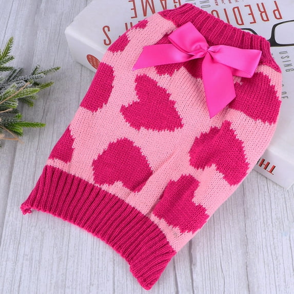 BESTYASH Dog Clothes Pet Sweater Rosy Color with Heart Pattern Ideal ...