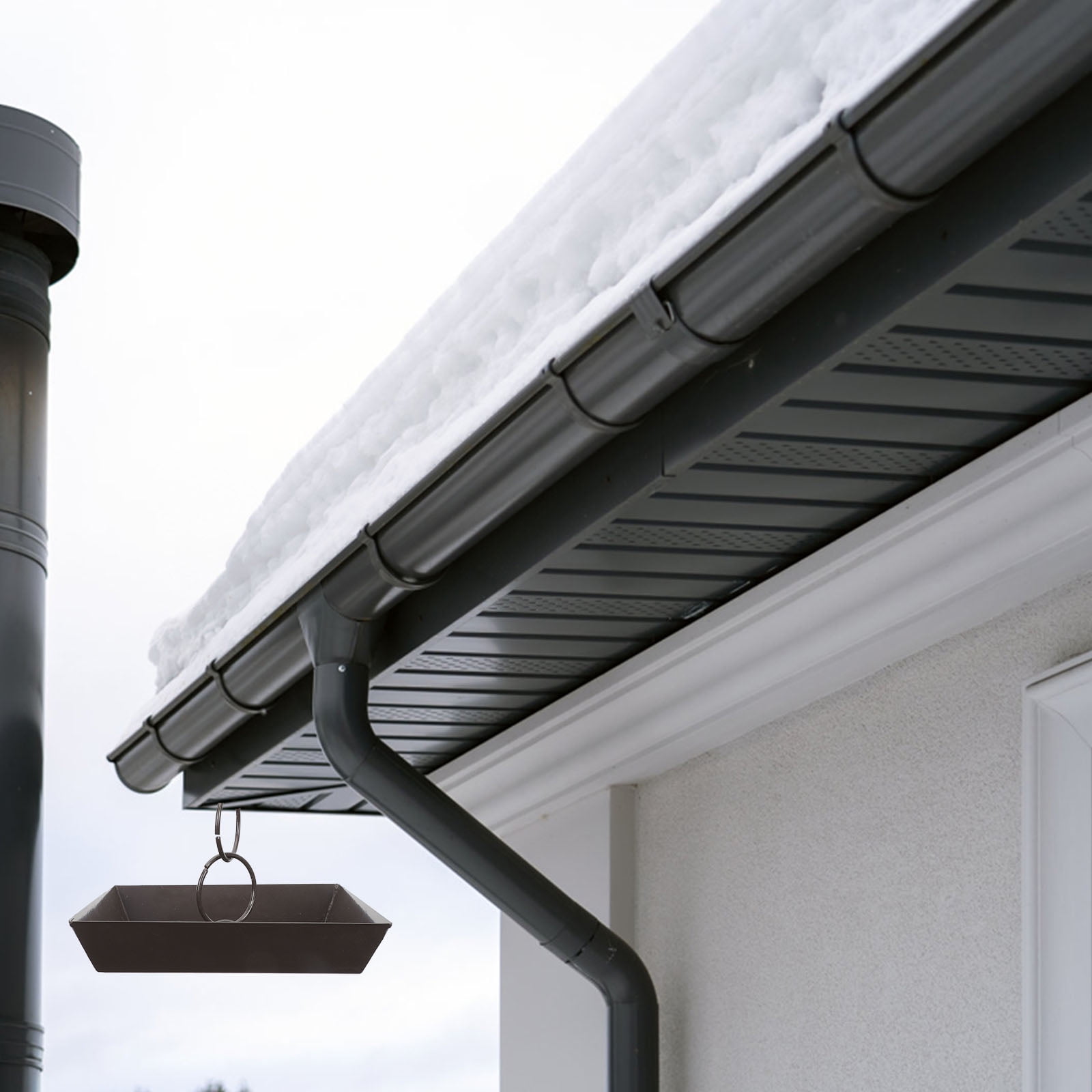 BESTYASH Durable Black Plastic Rain Chain Basin for Home Balcony Roof ...
