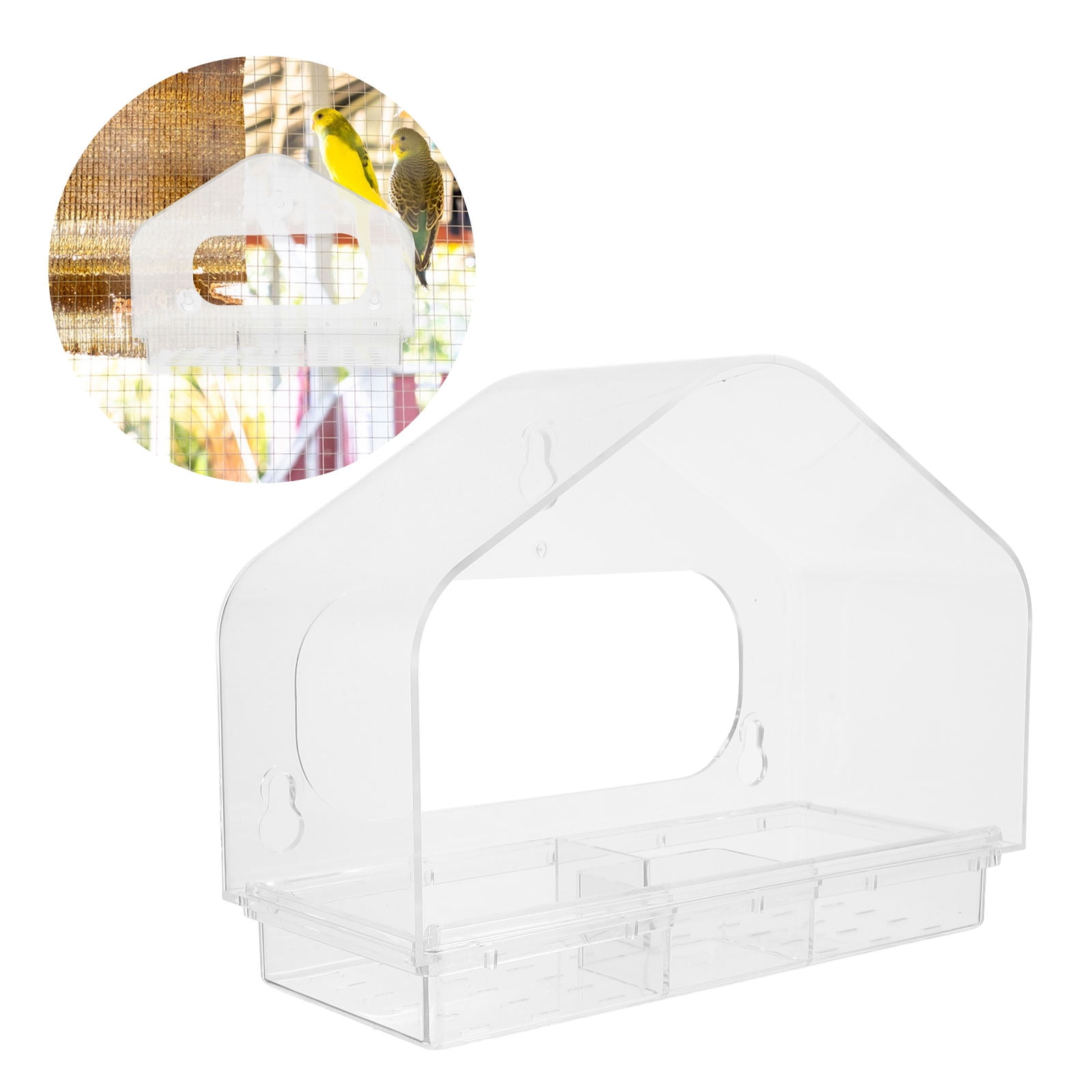 BESTYASH Transparent Acrylic Parrot Food Container and Bird Cage Feeder ...