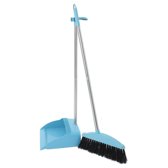 BESTYASH Dust Pan And Broom Set Heavy Duty Blue Plastic 1 Set For ...