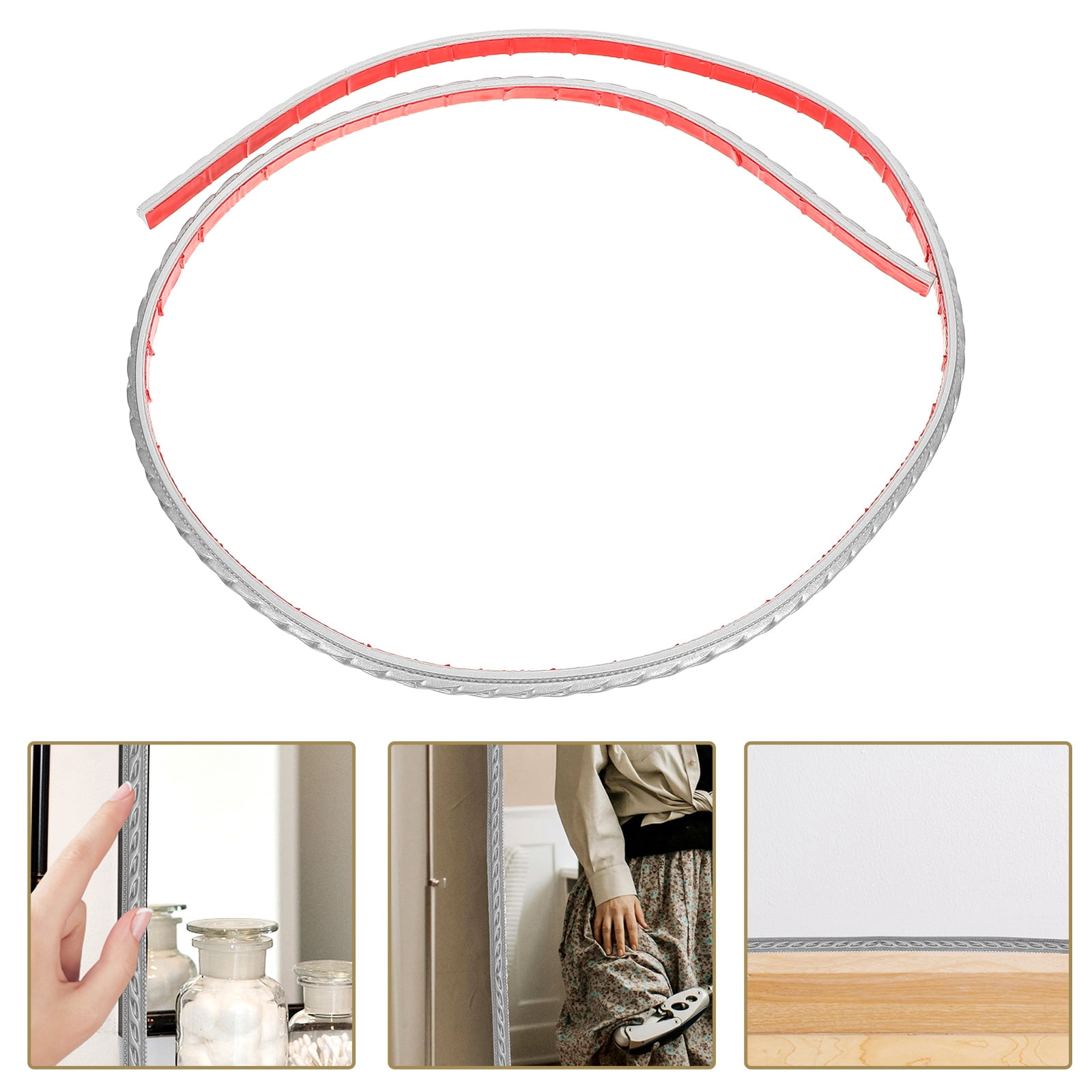 BESTYASH Flexible Plated Silver PVC Peel and Stick Wall Molding Trim ...