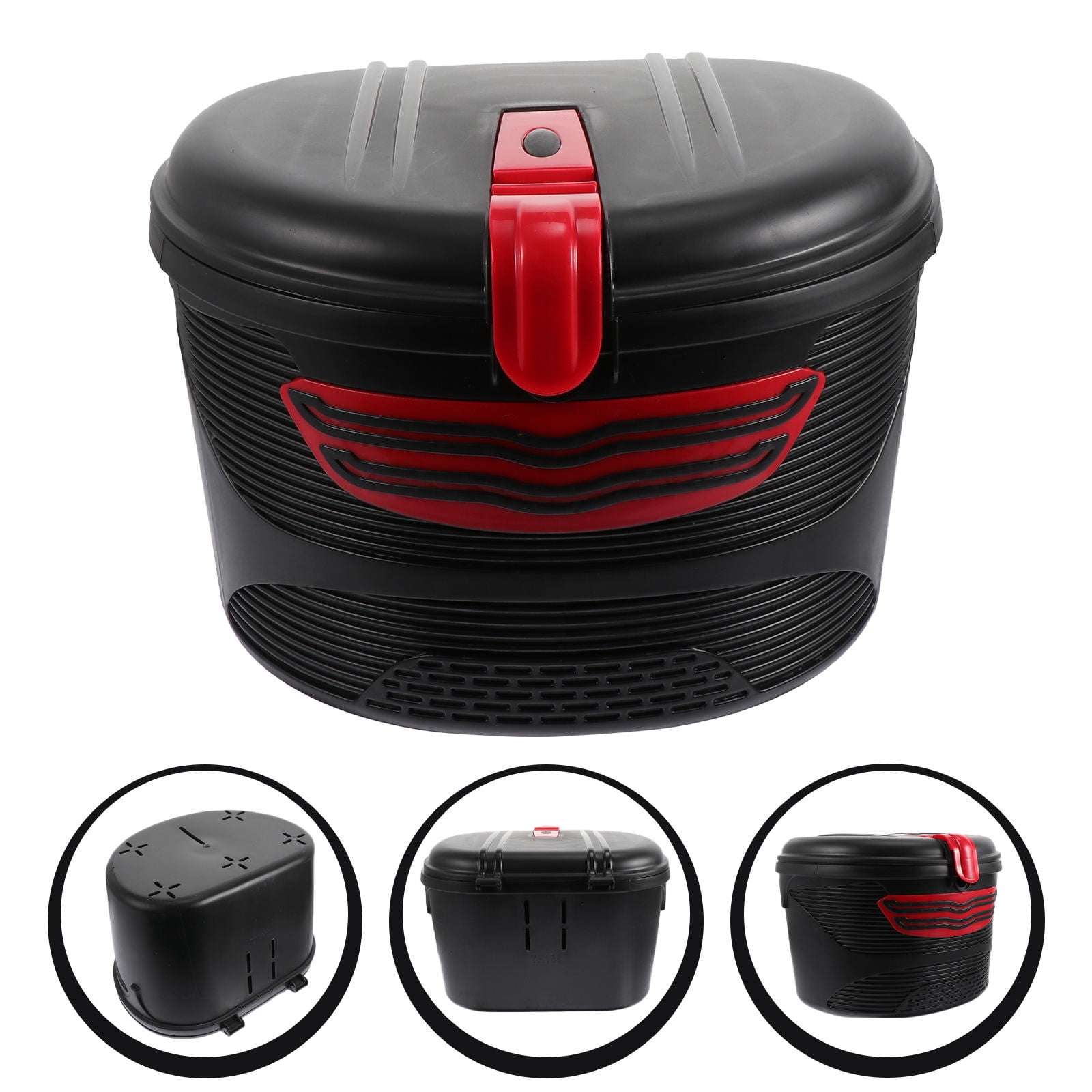BESTYASH Electric Bike Storage Basket Red Plastic Front Frame with Lid ...