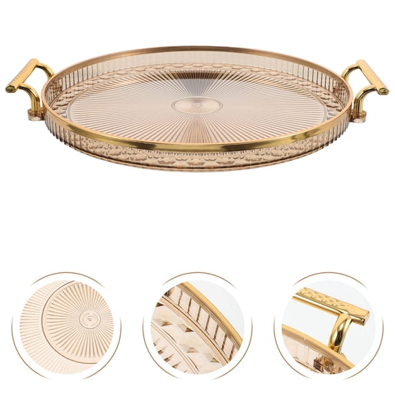 BESTYASH Elegant Clear Trinket Organizer Tray Round Tea Cup Organizer ...