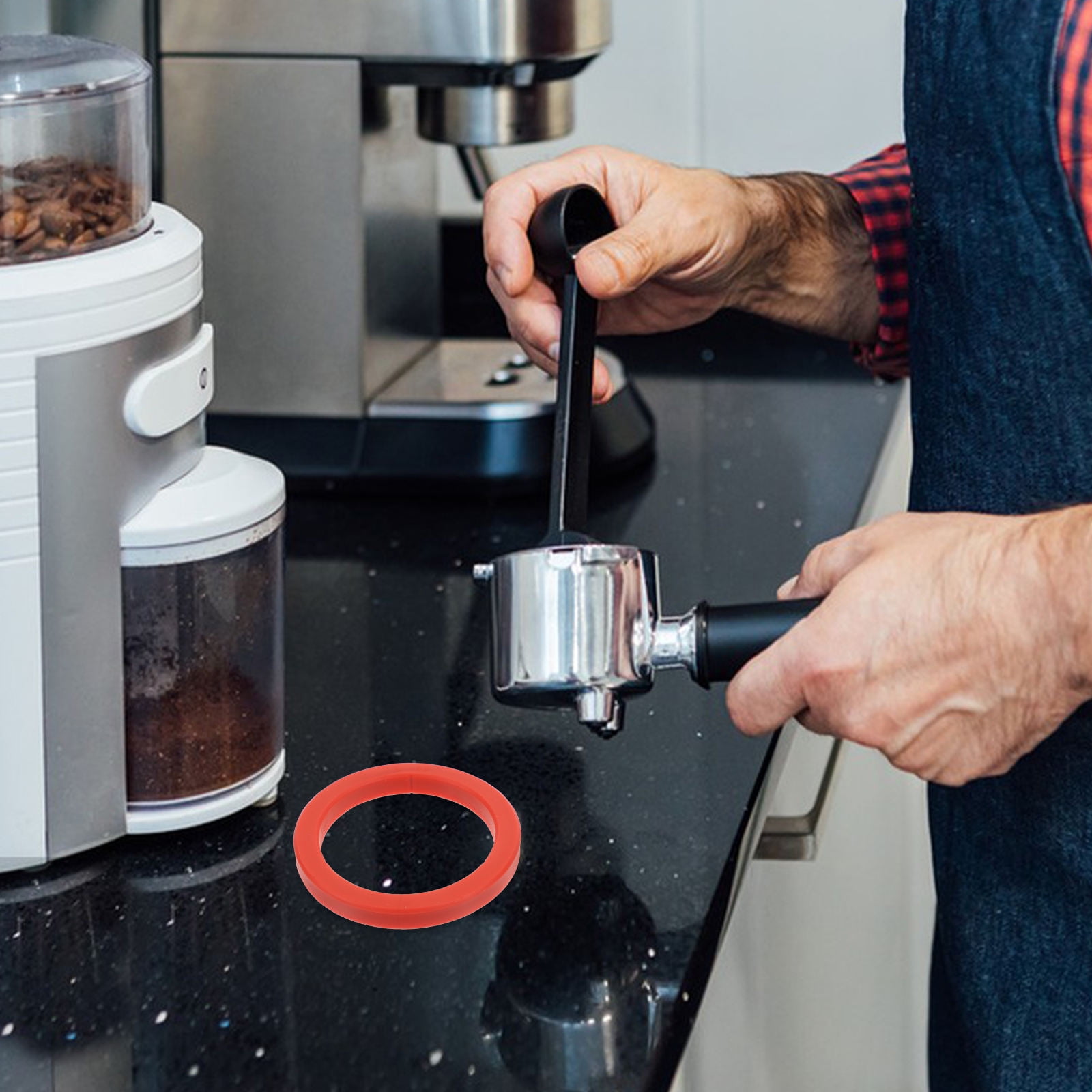 BESTYASH Espresso Machine Group Gasket Red Silicone Coffee Machine ...
