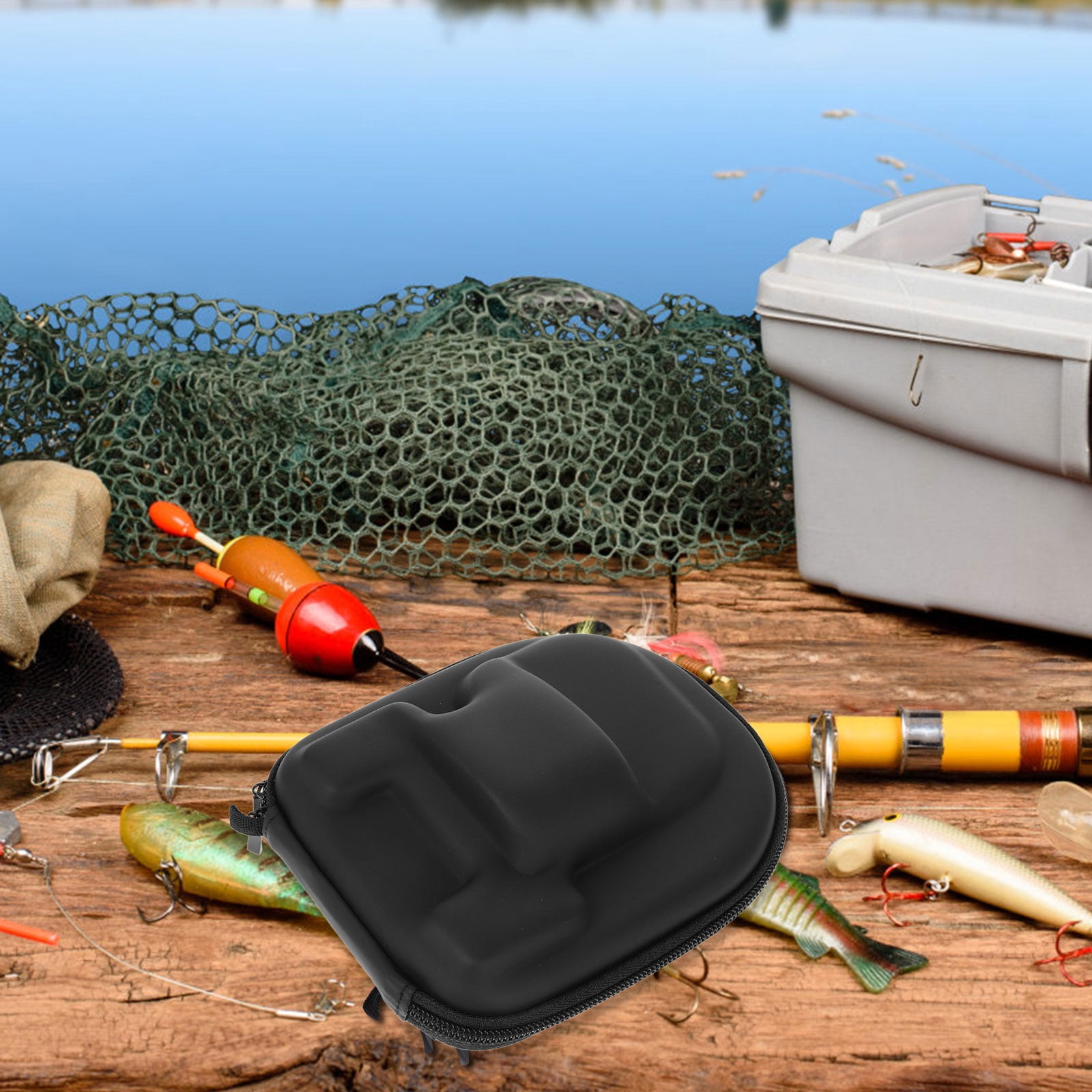 BESTYASH Fishing Gear Storage Fishing Reel Protective Bags EVA Black ...