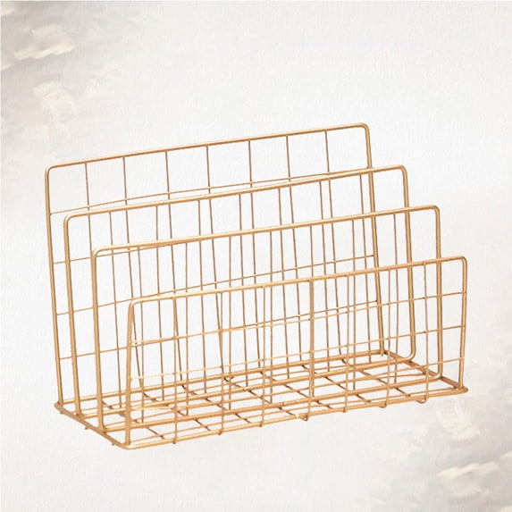 BESTYASH Fashionable Golden Iron Book Shelf Organizer with Stable ...