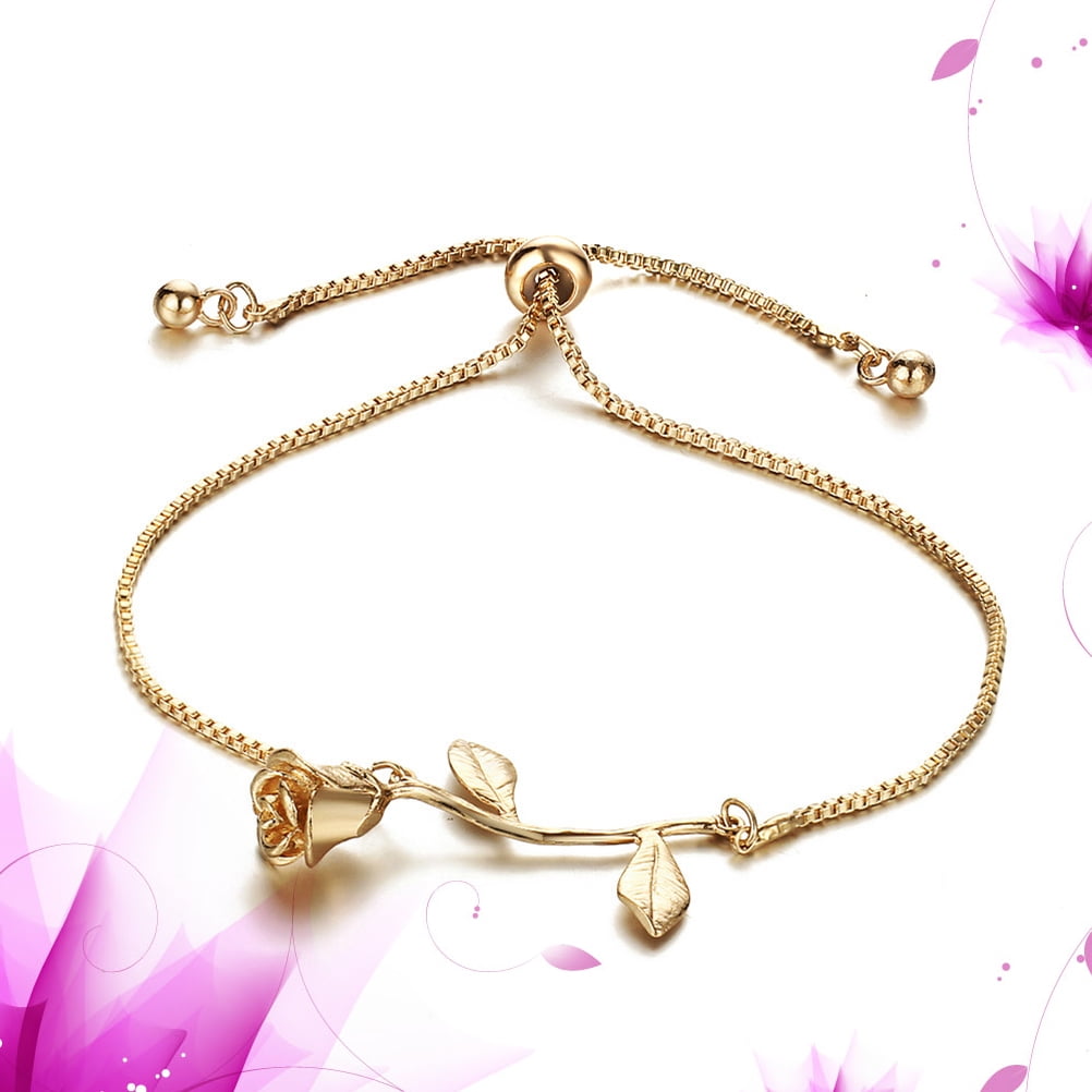 BESTYASH Adjustable Golden Flower Bracelet Anti Fading Cubic Design for ...