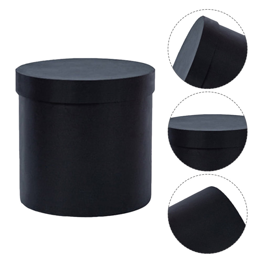 BESTYASH Floral Paper Flower Box Black Cylinder Ideal for Flower Shops ...