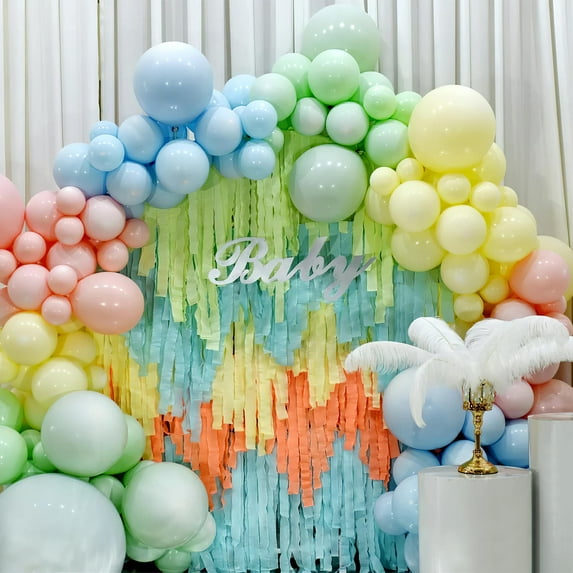 BESTYASH Foldable Hanging Crepe Paper Streamers for Multi Use Party and ...