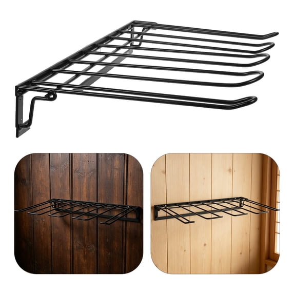 BESTYASH Foldable Wall Mounted Boot Rack Black Metal Shoe Holder for ...