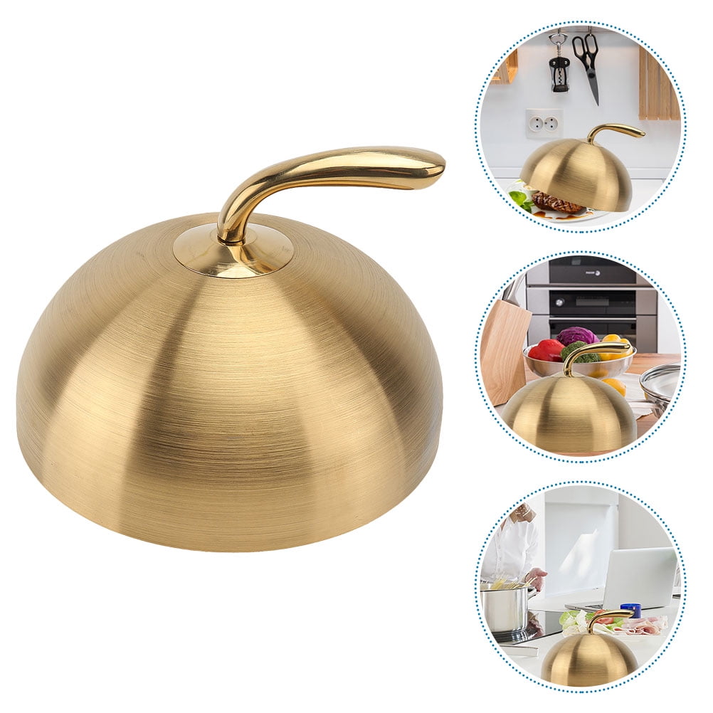 BESTYASH Stainless Steel Food Dome Cover with Golden Finish, Oil Proof ...