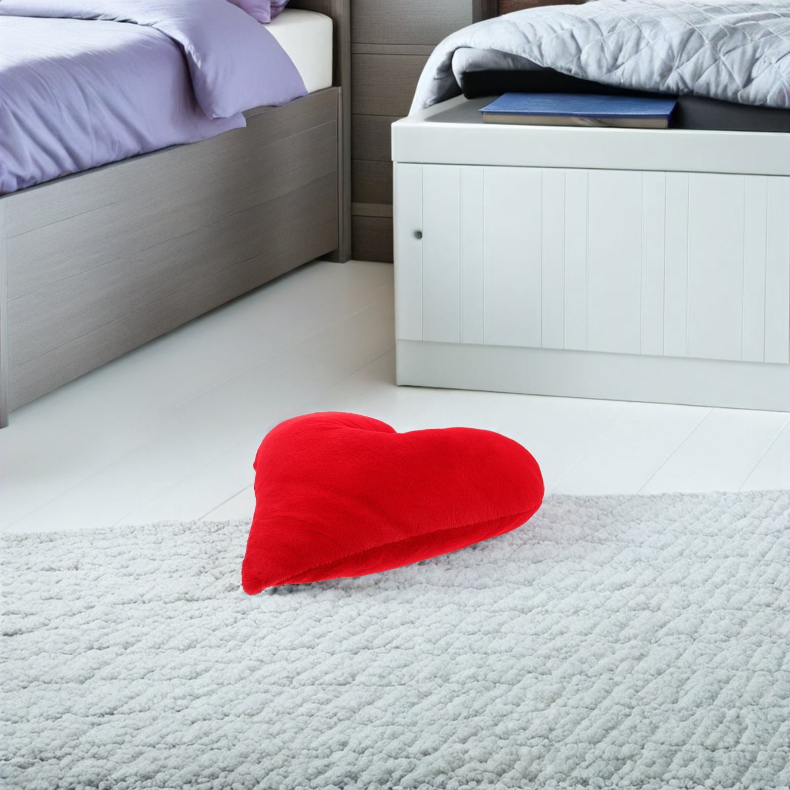 BESTYASH Fuzzy Heart Shaped Throw Pillow Soft Plush Cushion for Bed ...