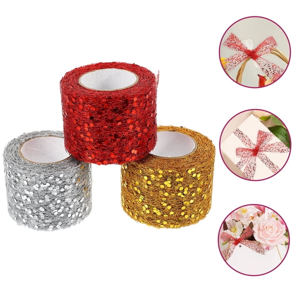 BESTYASH Glitter Polyester Tulle Fabric Roll Assorted Colors for DIY ...