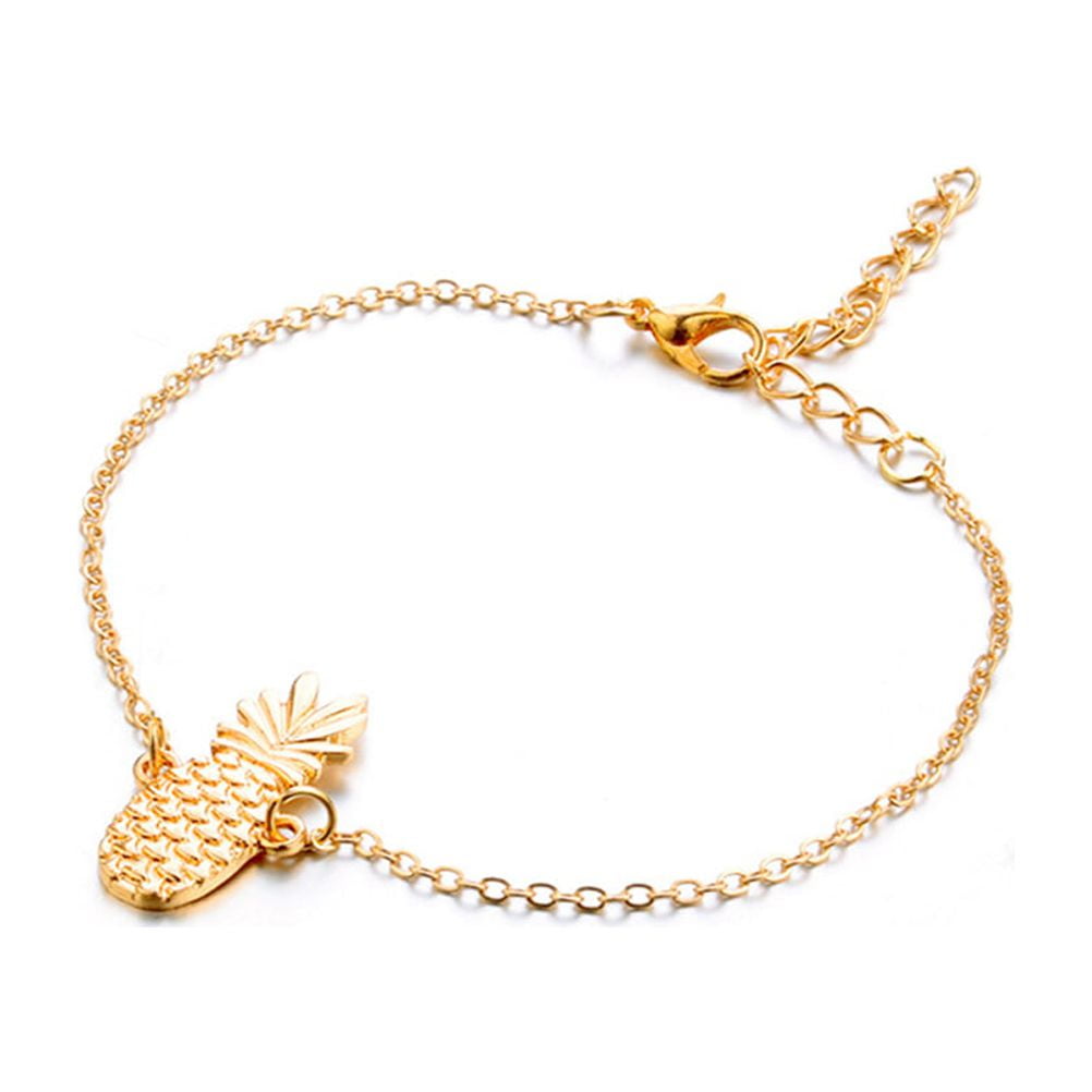 BESTYASH Golden Alloy 3D Pineapple Shaped Anklets for Women Casual Wear ...