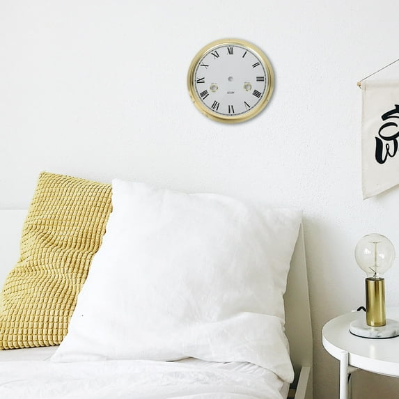 BESTYASH Golden Mechanical Clock Face Replacement Round Dial with Roman ...