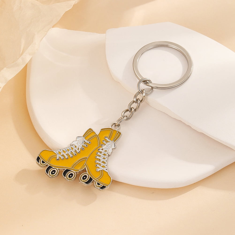 BESTYASH Golden Roller Skates Keychain Pendant Durable Metal Key Ring ...