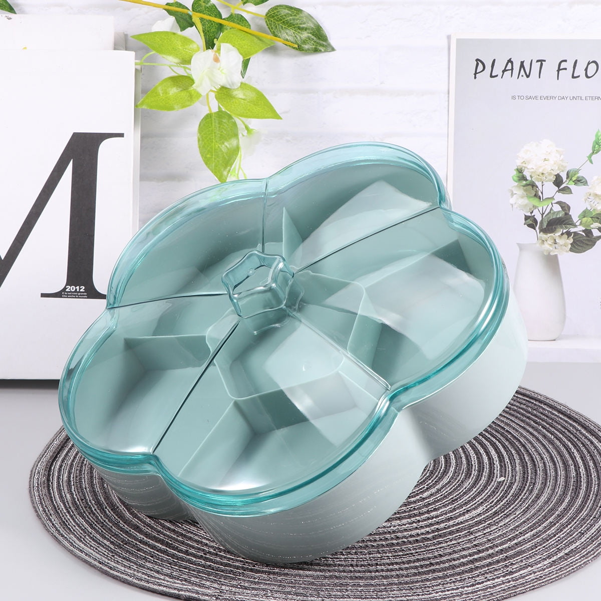 BESTYASH Green Candy and Nut Serving Container with Transparent Lid for ...