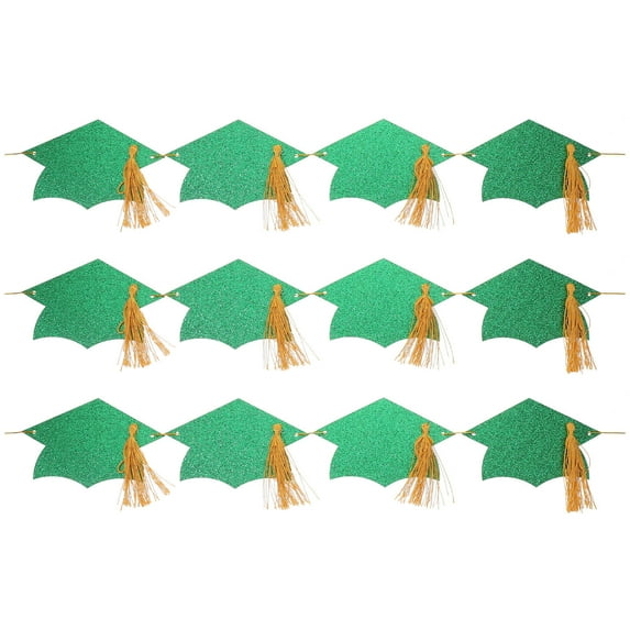 BESTYASH Green Graduation Cap Banner Party Decorations Photo Prop ...