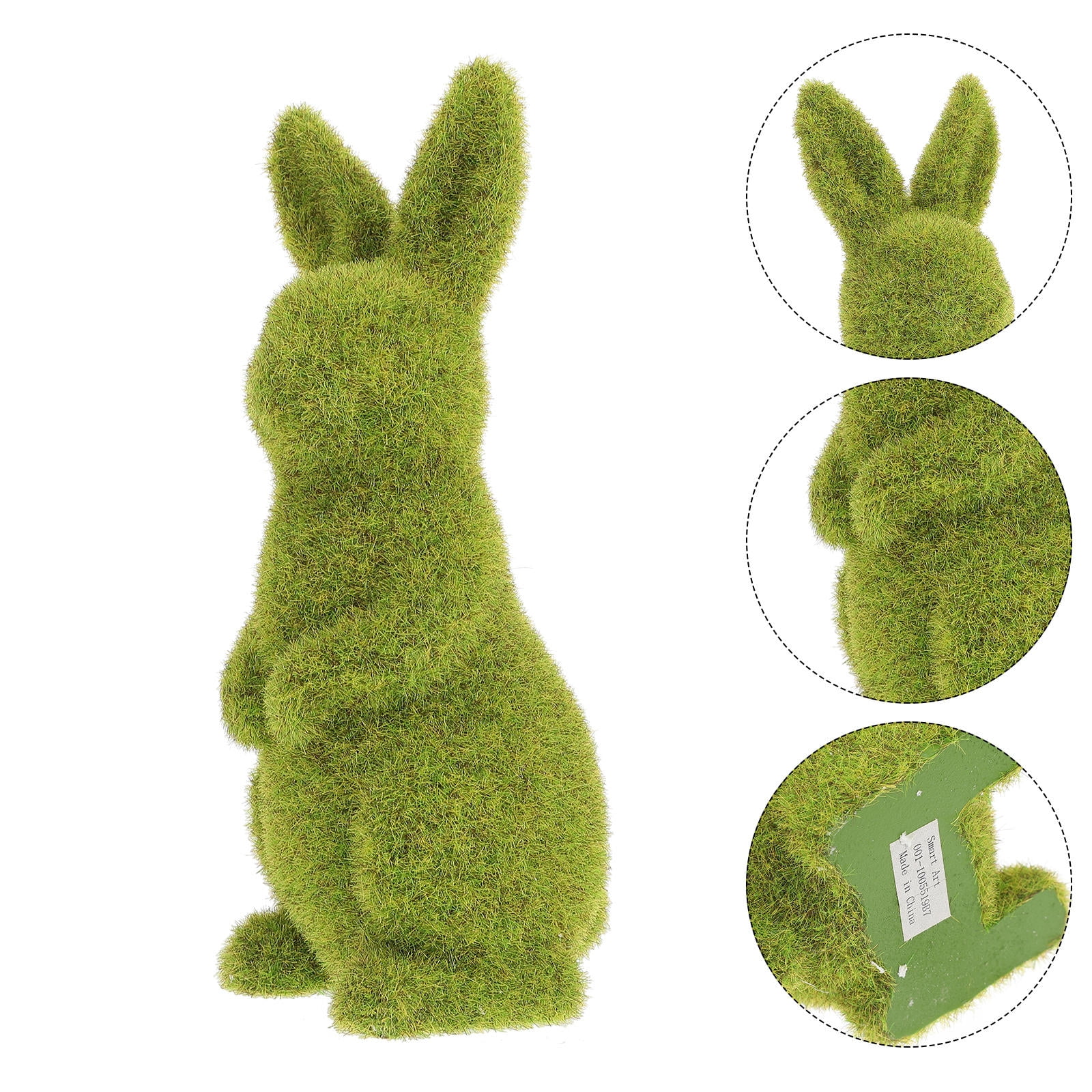BESTYASH Green Moss Rabbit Statue Made from Resin for Easter Desk Yard ...