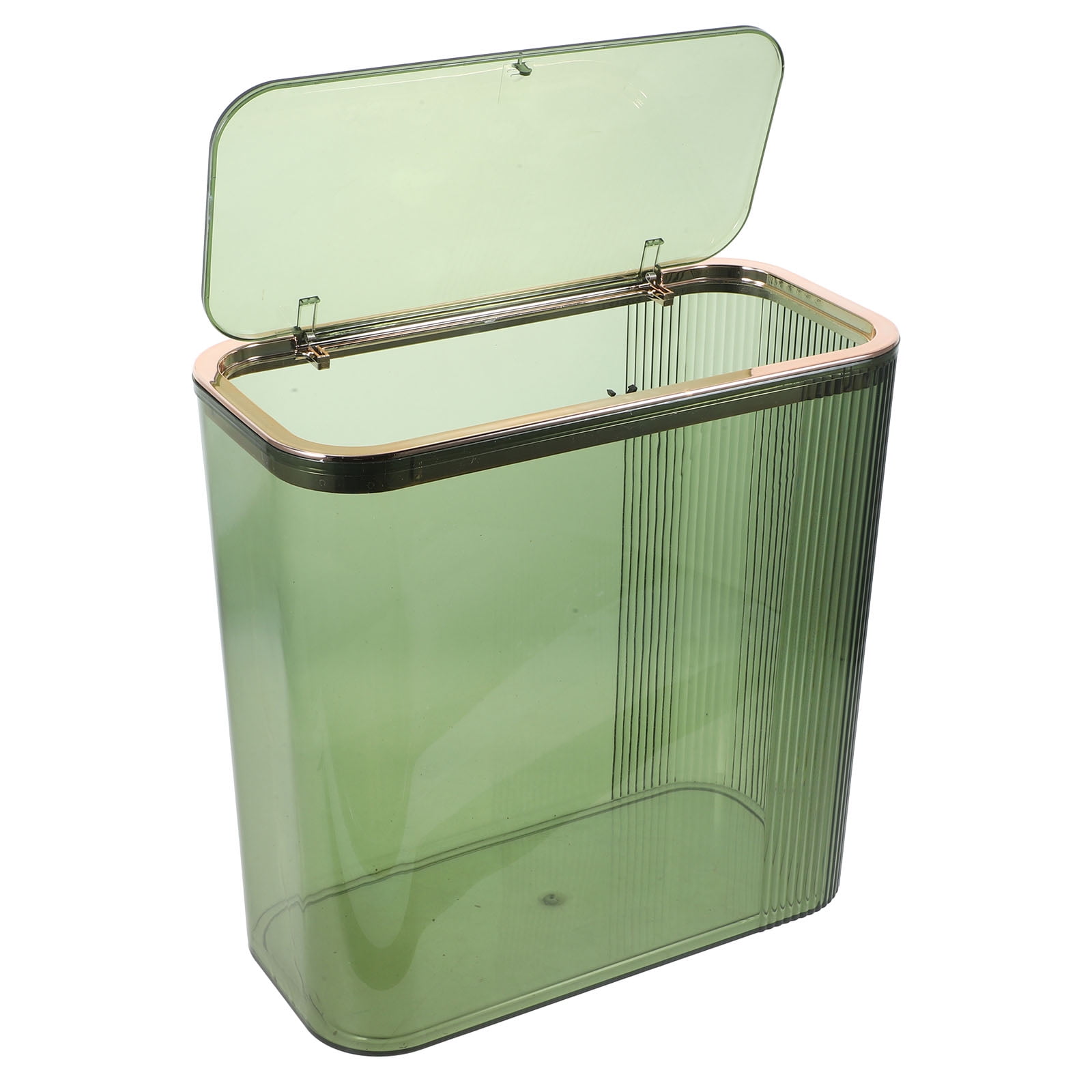 BESTYASH Plastic Trash Can with Lid Green for Kitchen Bathroom Bedroom ...