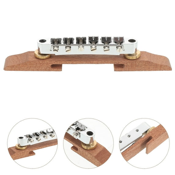 BESTYASH Guitar Bridge Block Adjustable Elegant Design Light Brown Wood ...