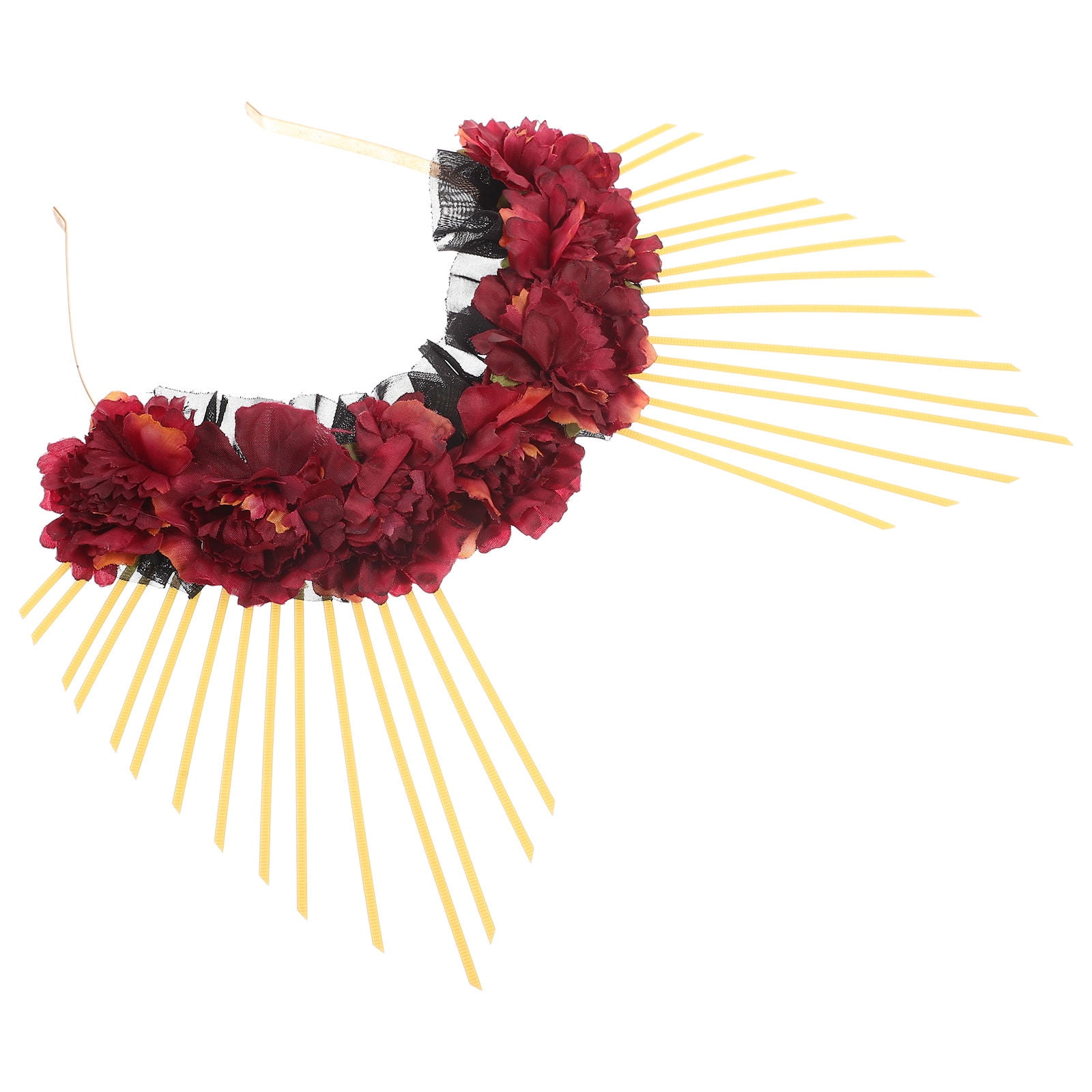 BESTYASH Hair Floral Crown for Women Vintage Yellow Plastic 1Pcs ...